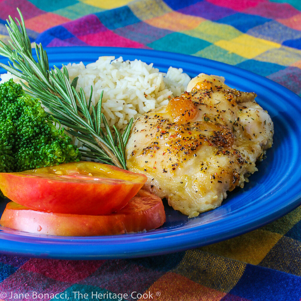 Rosemary Apricot Glazed Chicken • The Heritage Cook