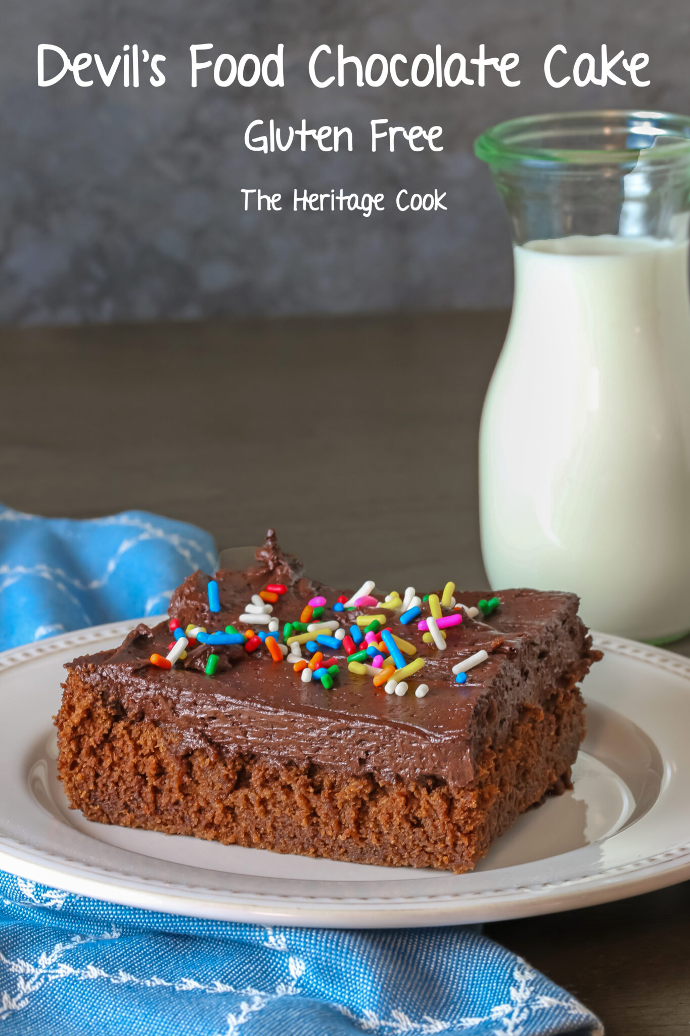 Frosted Devil's Food Chocolate Cake (Gluten Free) • The Heritage Cook