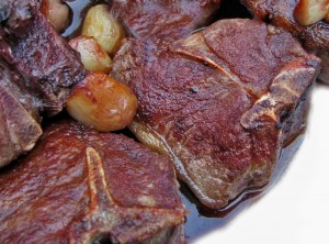 Lamb Chops with Red Wine-Glazed Spring Vegetables • The Heritage Cook