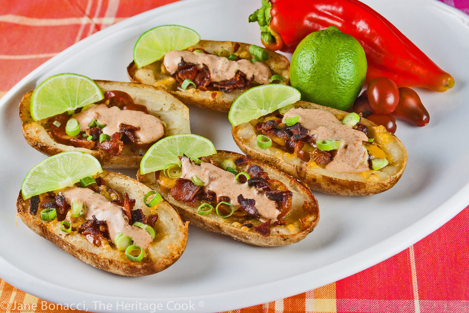 Fully Loaded Green Chile Potato Skins • The Heritage Cook