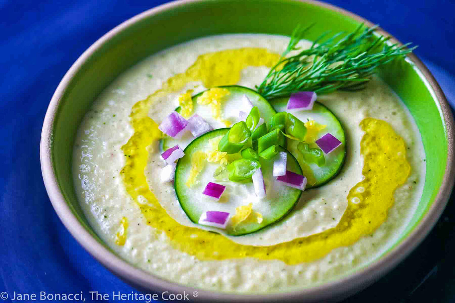 Chilled Cucumber Hummus Soup (Gluten-Free) • The Heritage Cook