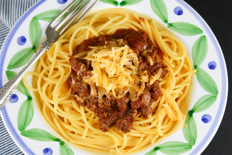 Secret Ingredient Ohio Chili with Spaghetti (Gluten Free) • The ...