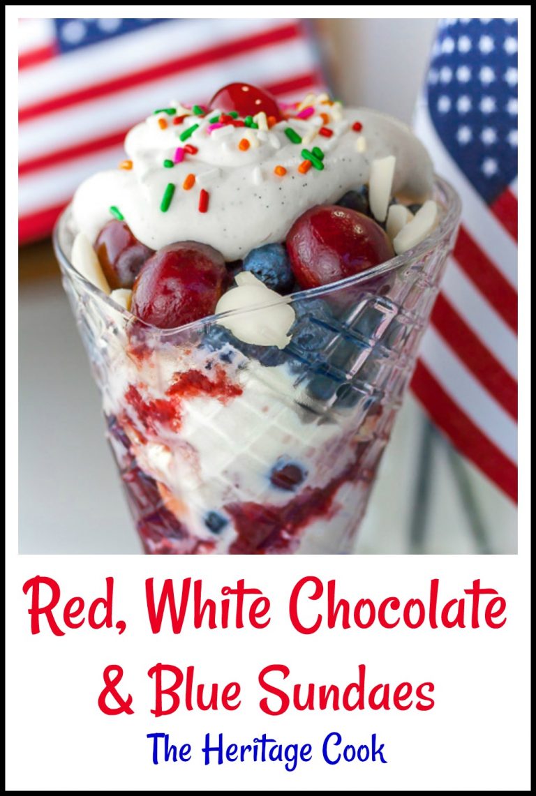 Patriotic Red, White Chocolate, and Blue Sundaes • The Heritage Cook