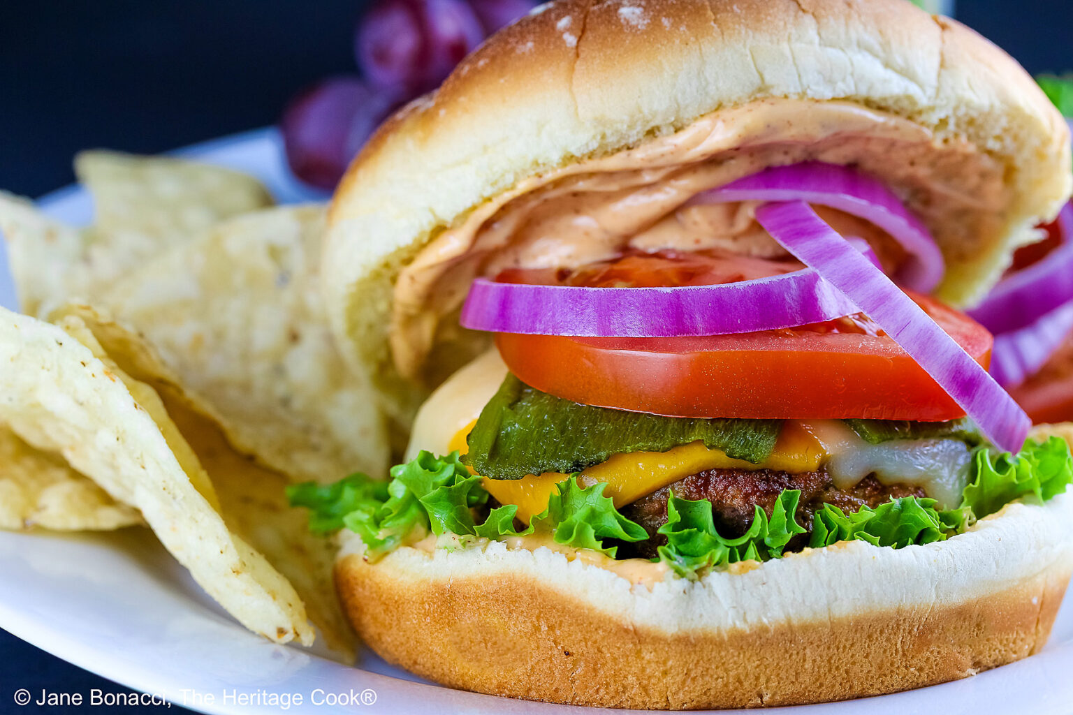 Chorizo Poblano Cheeseburgers (GF) • The Heritage Cook