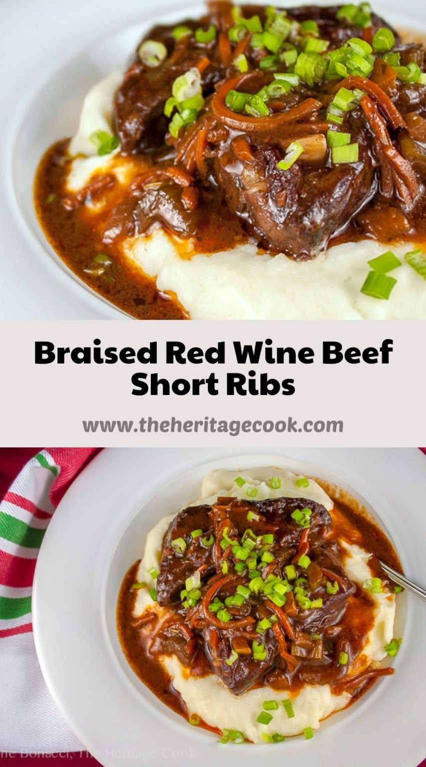 Slowly Braised Beef Short Ribs with Red Wine (Gluten Free) • The ...