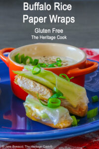 Buffalo Chicken Rice Paper Wraps (Gluten Free) • The Heritage Cook
