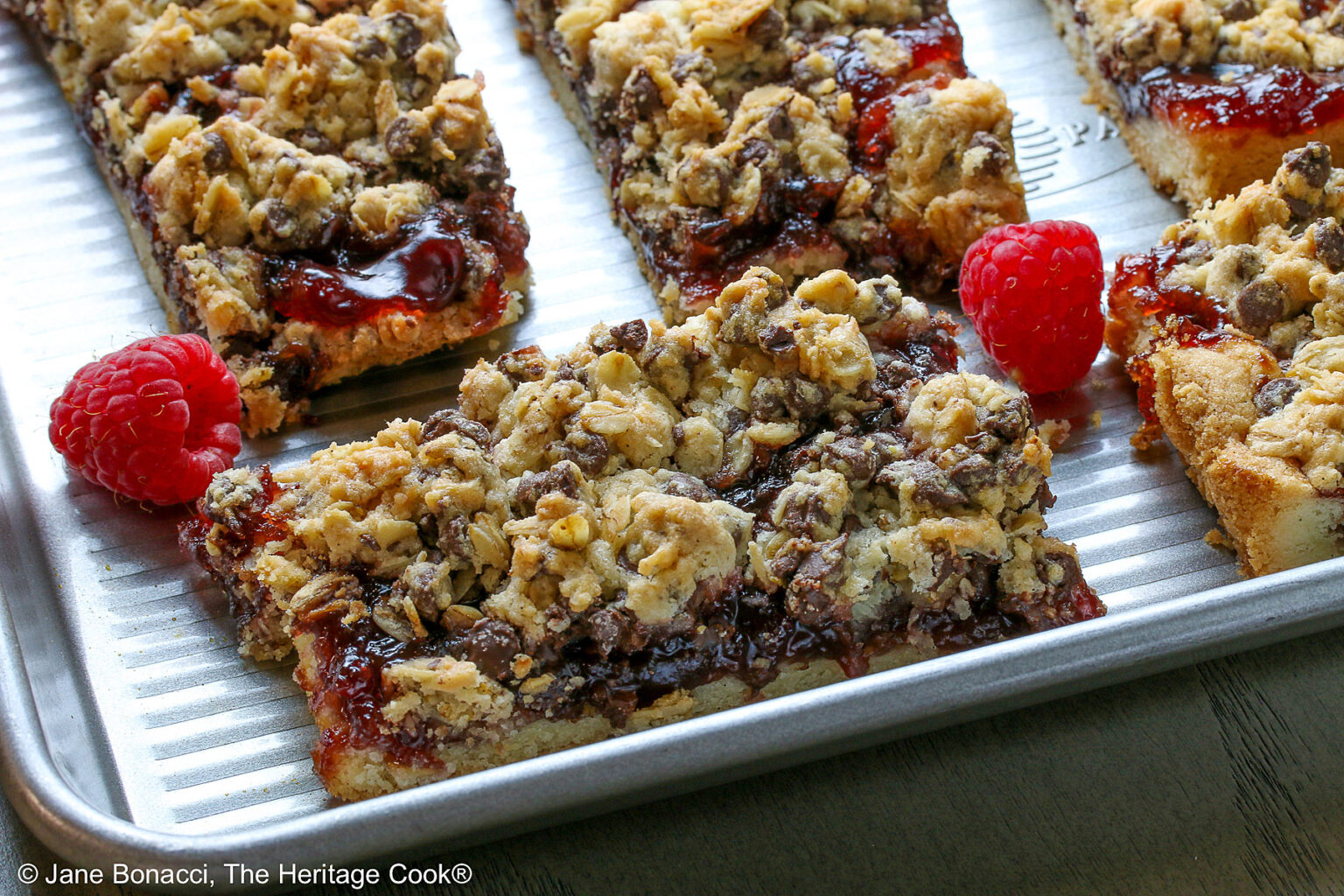 Chocolate Raspberry Oat Bars (GF) • The Heritage Cook