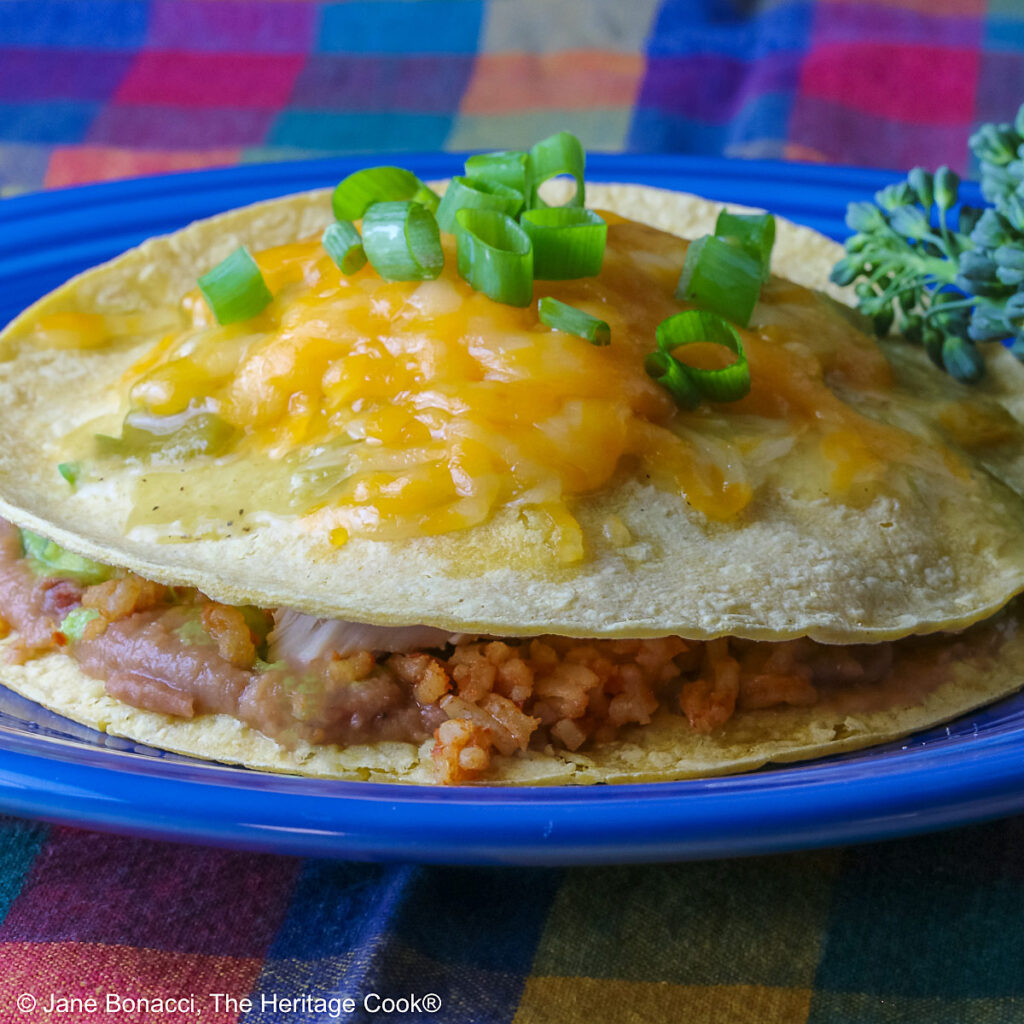 Green Chile Chicken Layered Burritos (GF) • The Heritage Cook
