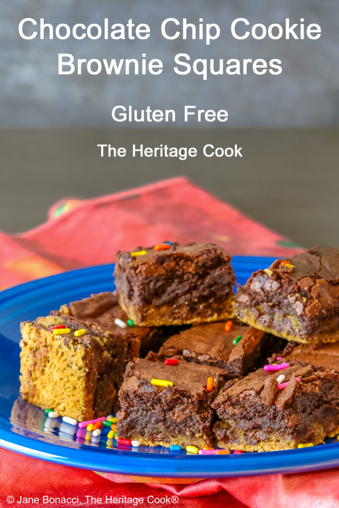 Chocolate Chip Cookie Brownie Squares (GF) • The Heritage Cook
