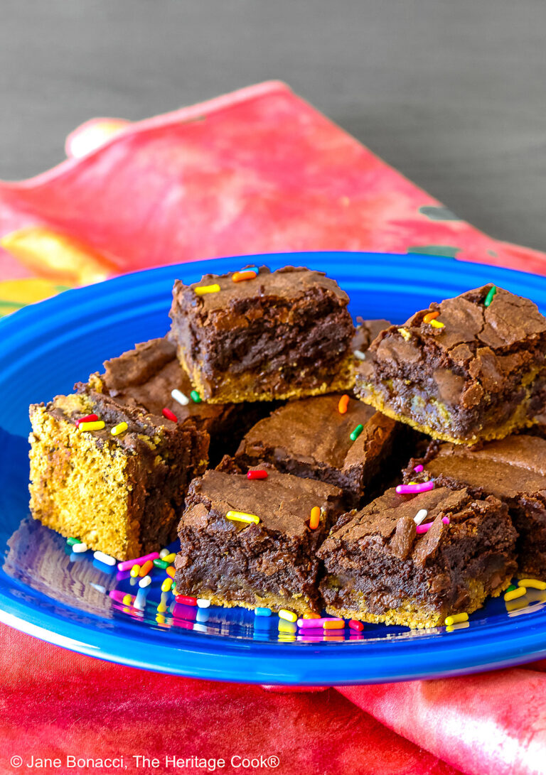 Chocolate Chip Cookie Brownie Squares (GF) • The Heritage Cook
