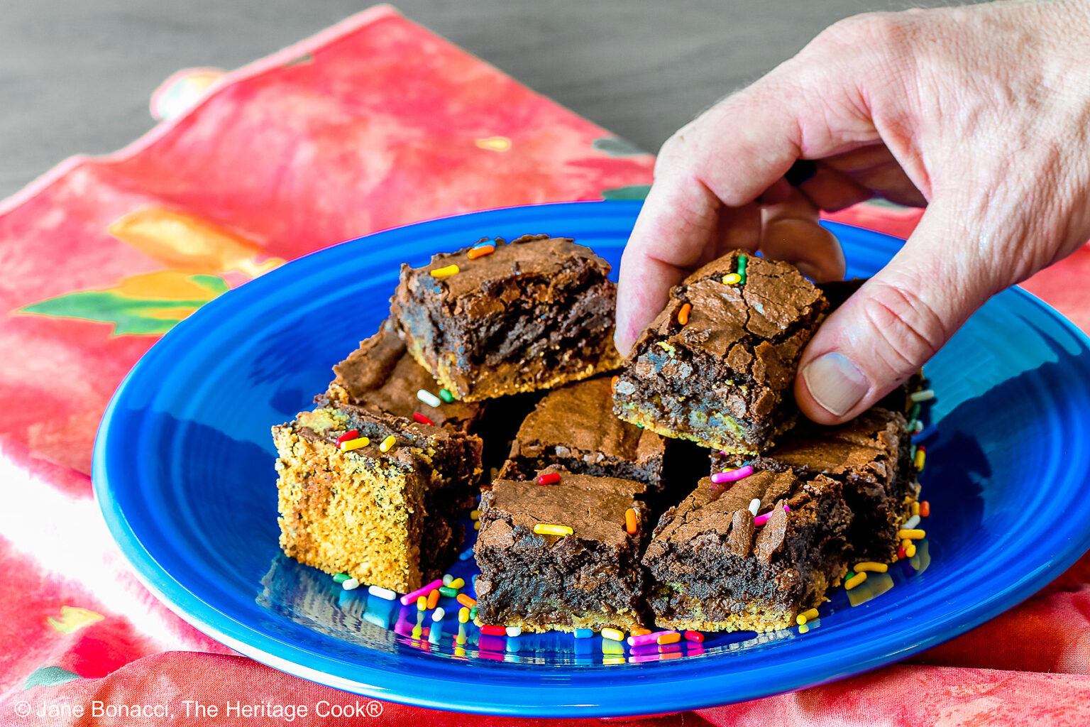 Chocolate Chip Cookie Brownie Squares (GF) • The Heritage Cook