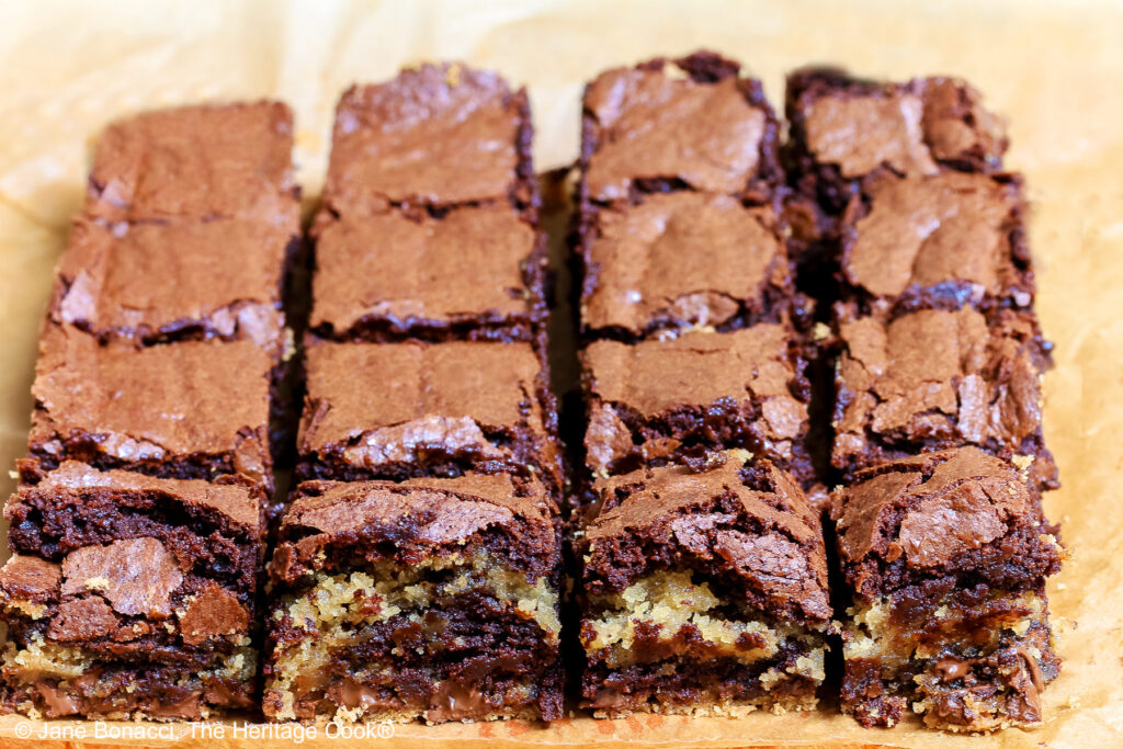 Chocolate Chip Cookie Brownie Squares (GF) • The Heritage Cook