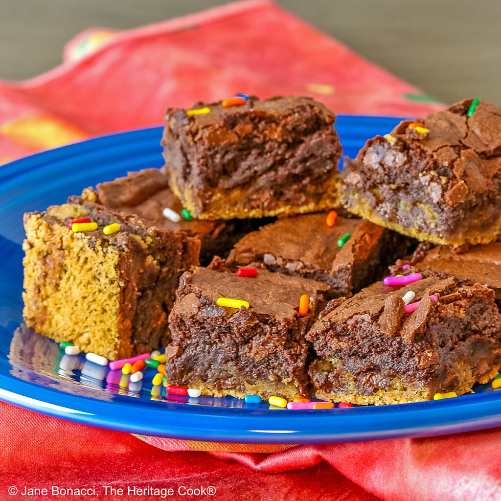 Chocolate Chip Cookie Brownie Squares (GF) • The Heritage Cook