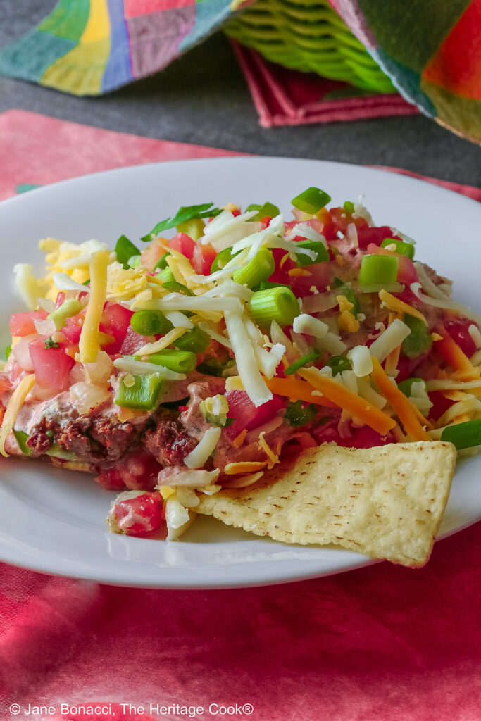 7 Layer Beef Taco Dip (GF) • The Heritage Cook