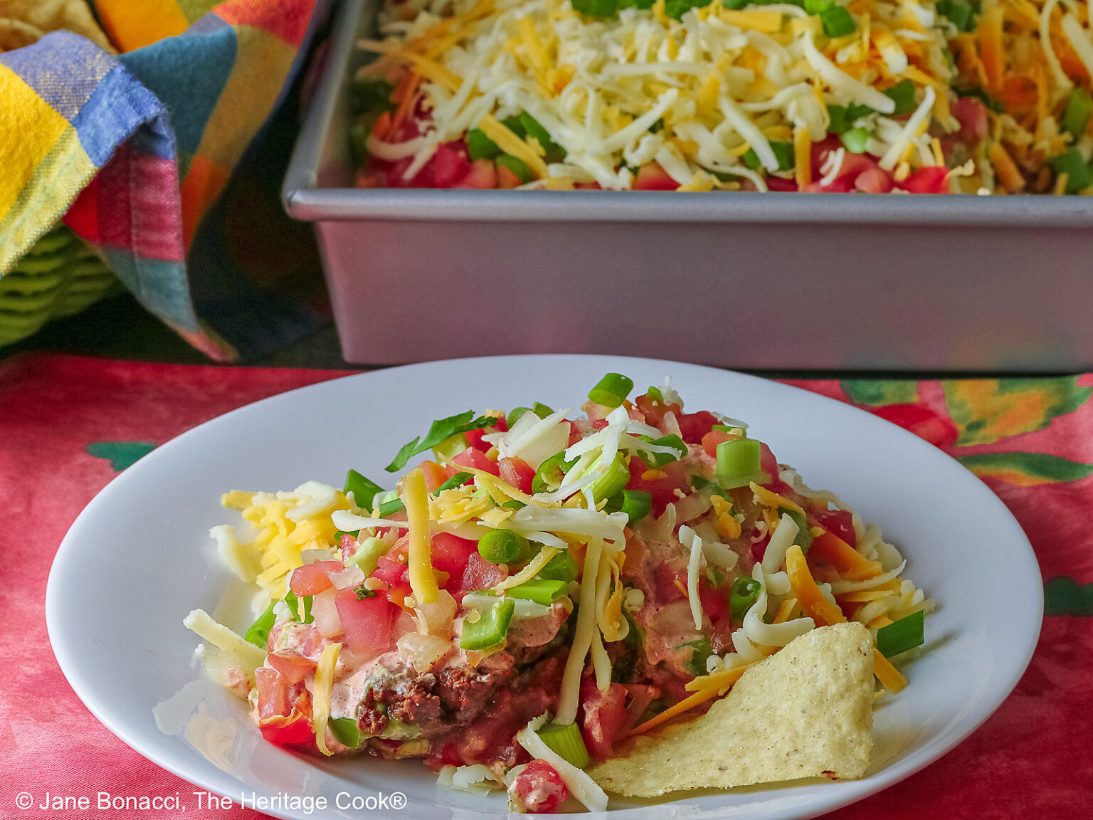 7 Layer Beef Taco Dip (GF) • The Heritage Cook
