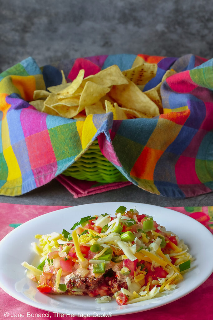 7 Layer Beef Taco Dip (GF) • The Heritage Cook