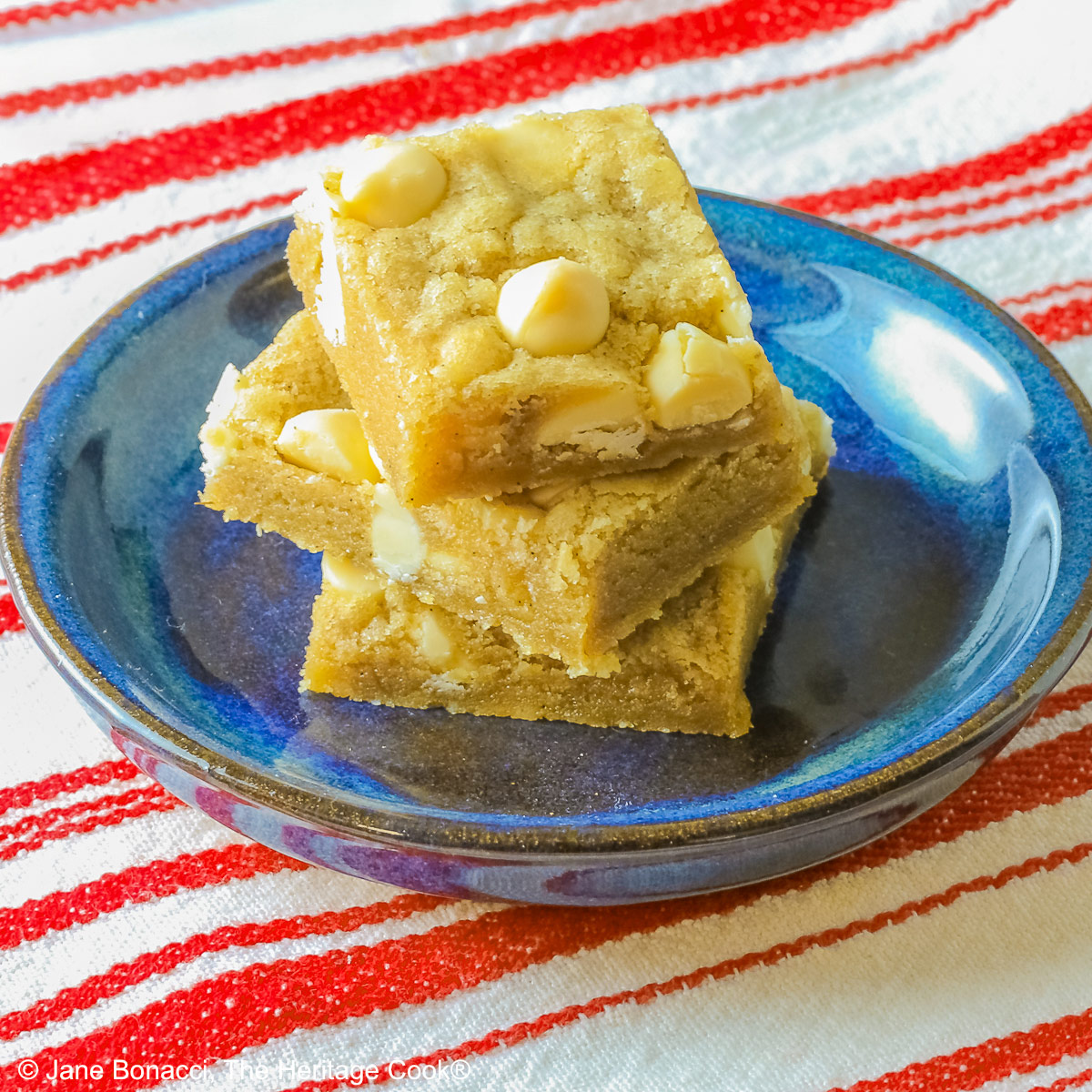 Egg-Free White Chocolate Chip Blondies (GF) • The Heritage Cook